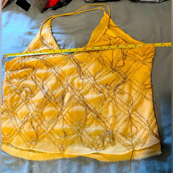 Tops | Super Cute Gold Beaded Fringe Top | Poshmark